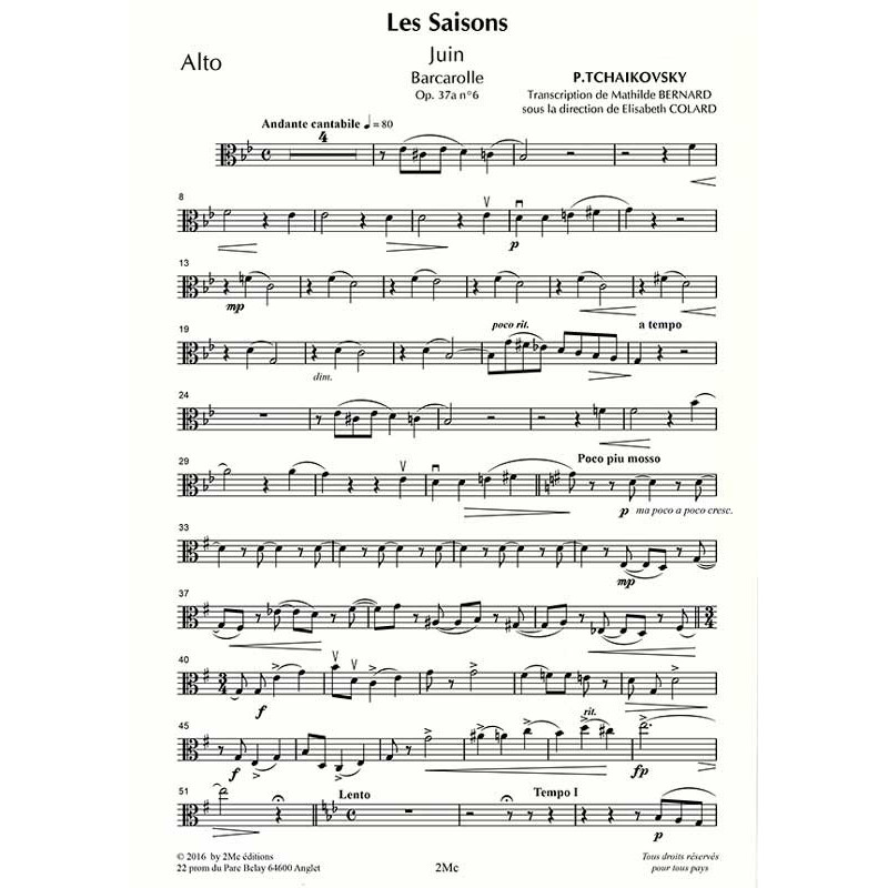 Les Saisons – Juin Barcarolle - Tchaïkovsky